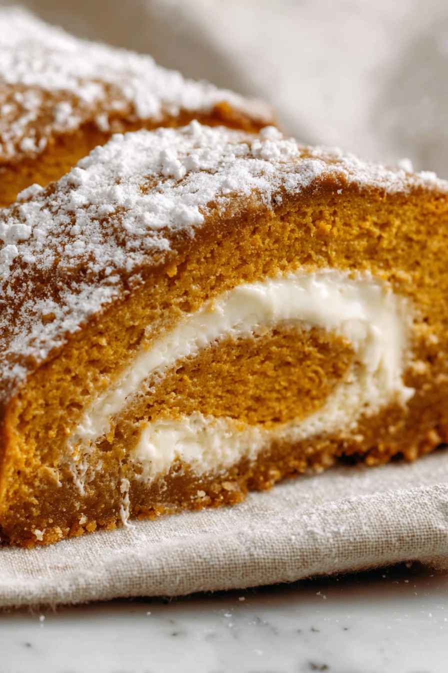 Fall Pumpkin Spice Roll Cake - theamazingfood