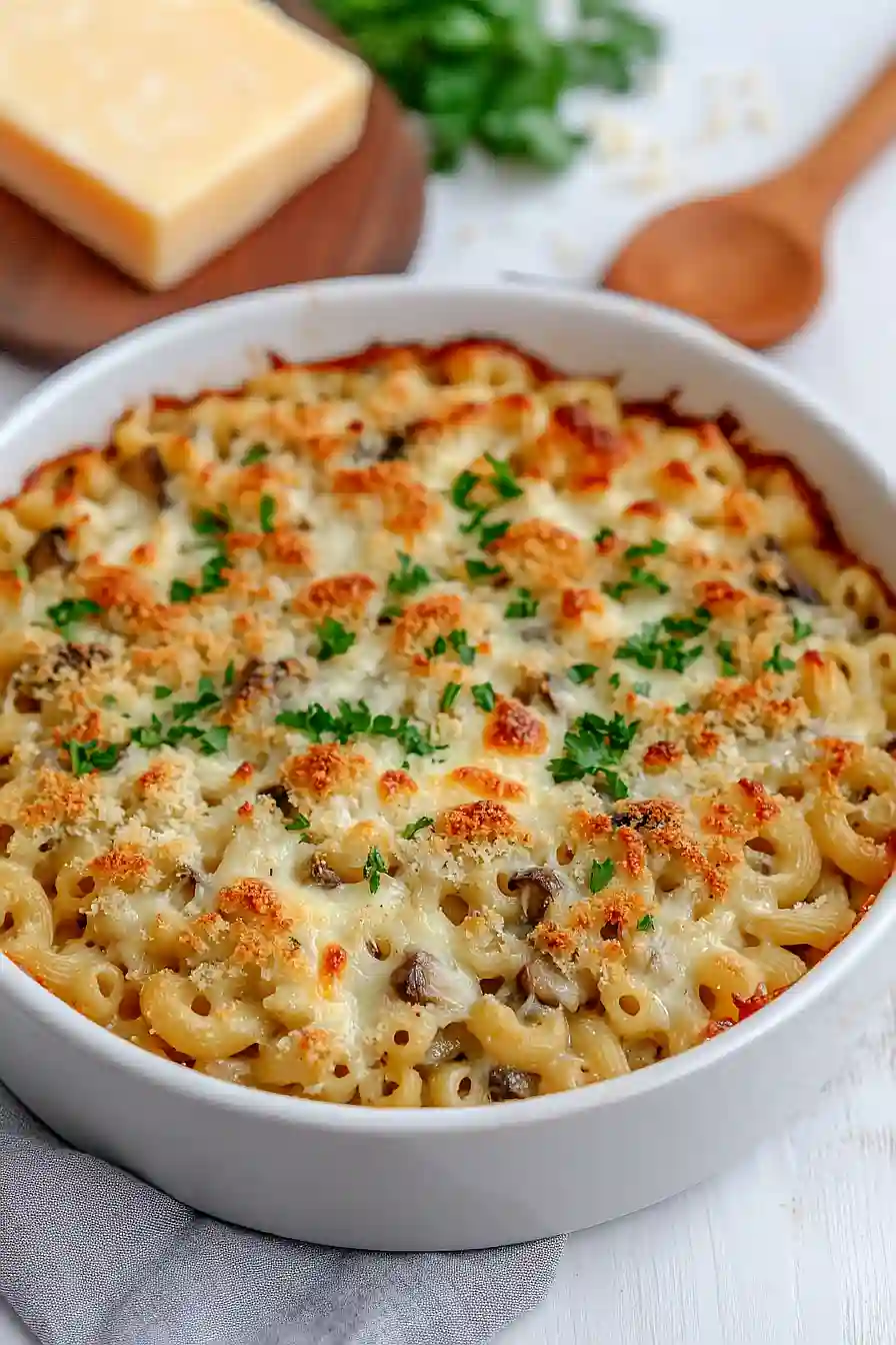Irresistible Mushroom Pasta Bake - theamazingfood
