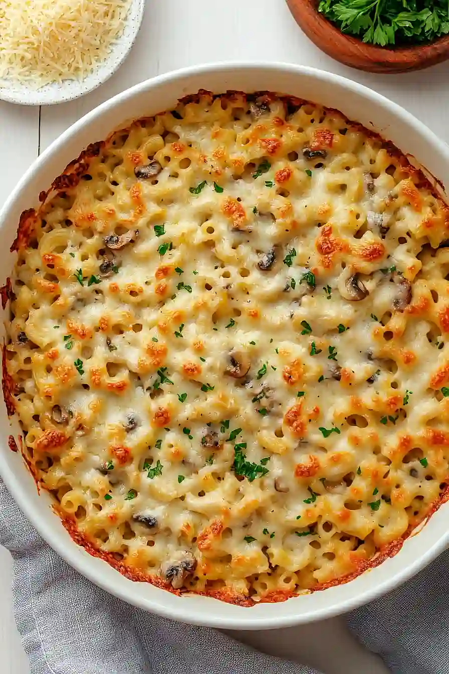 Irresistible Mushroom Pasta Bake - theamazingfood