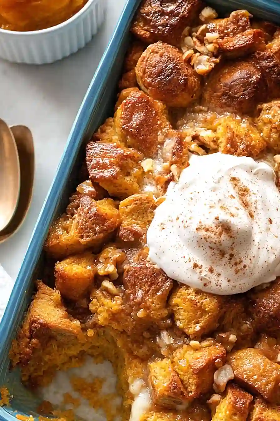 Cozy Pumpkin Spice Bread Pudding - theamazingfood