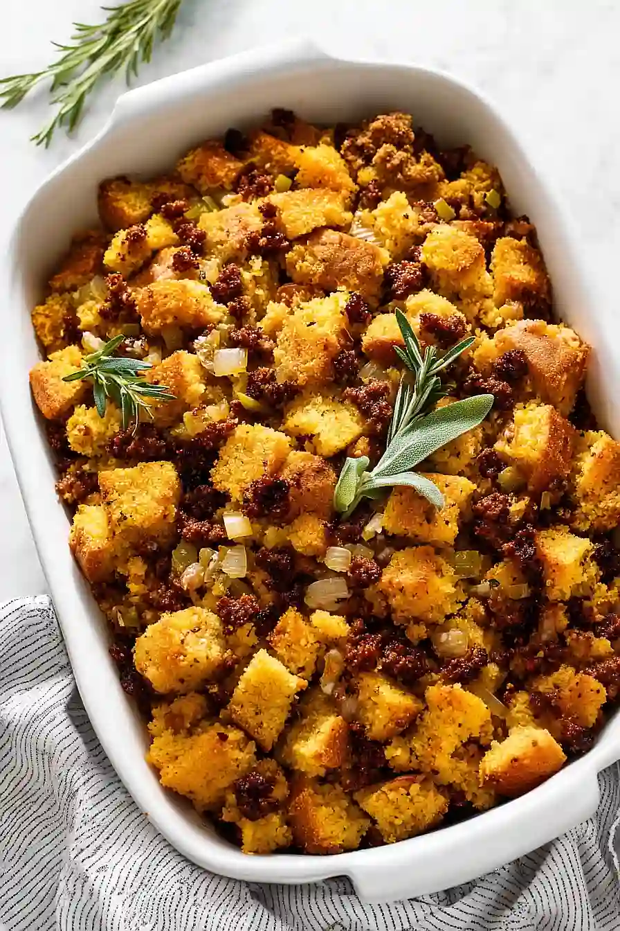 Juicy Chorizo Cornbread Stuffing - theamazingfood