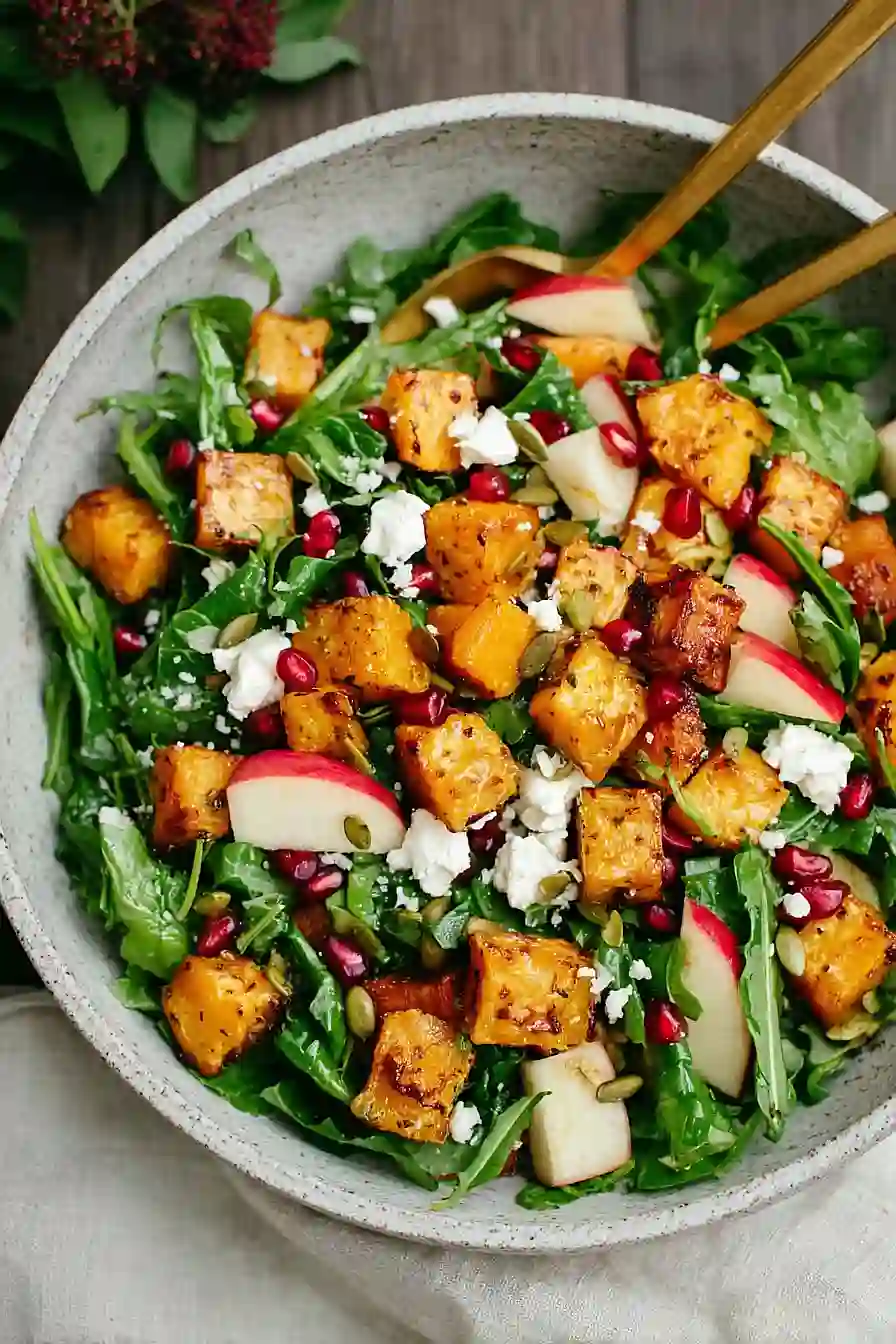 Vibrant Fall Harvest Salad with Butternut Squash and Apple - theamazingfood