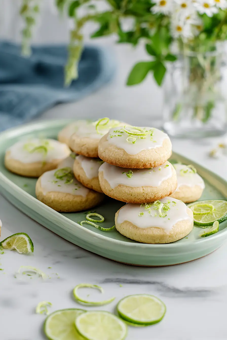 Buttery Lime Shortbread Cookies - theamazingfood