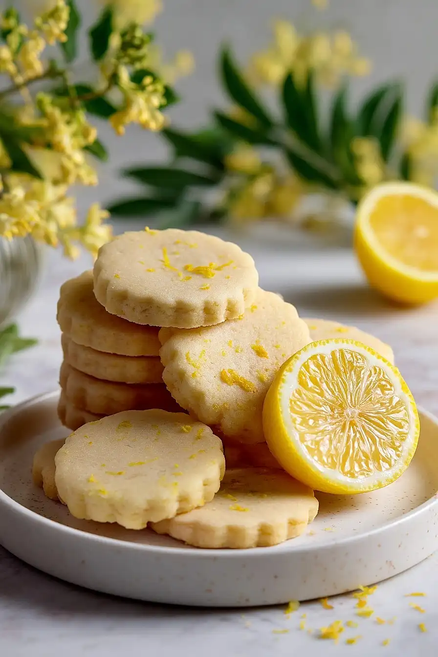 Crispy Lemon Shortbread Cookies - theamazingfood
