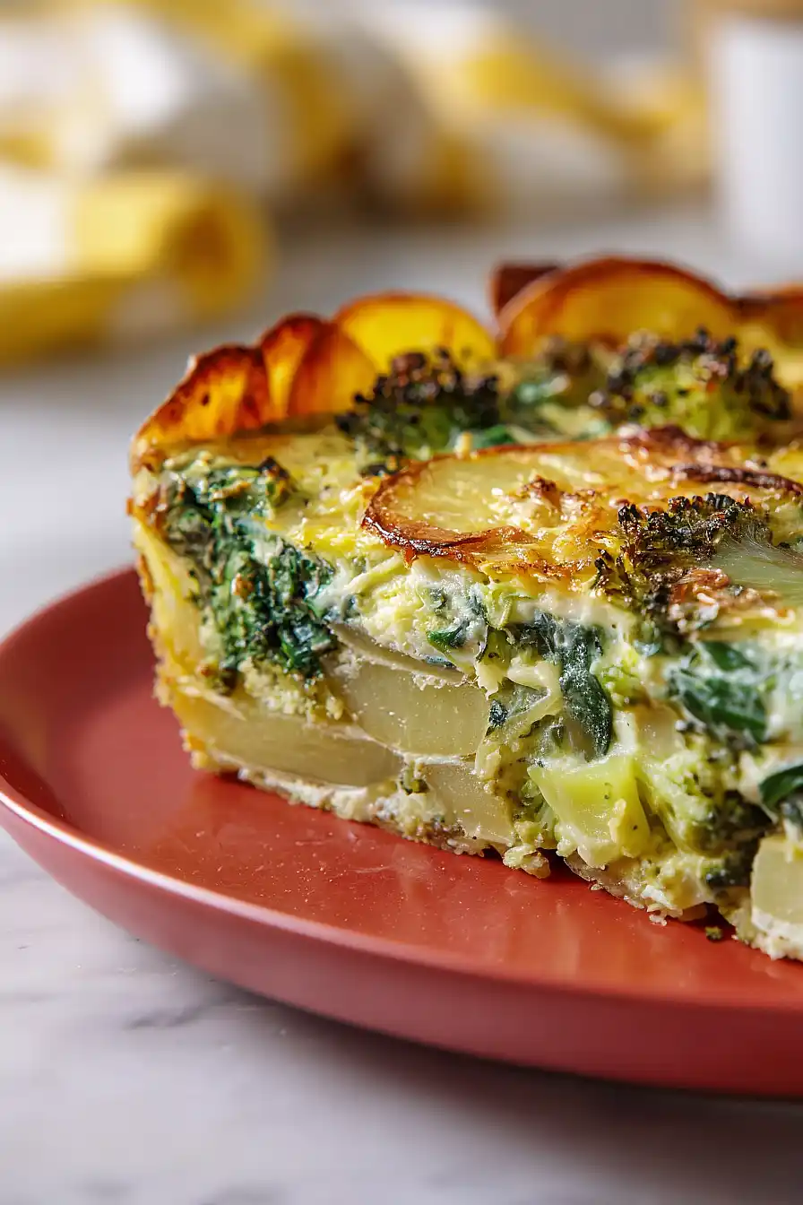 Irresistible Potato Crust Veggie Quiche - theamazingfood
