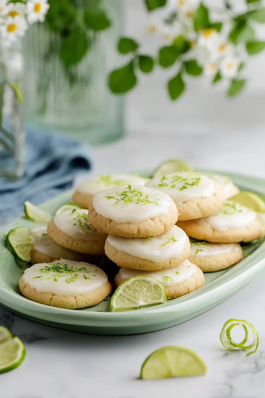 Buttery Lime Shortbread Cookies - theamazingfood