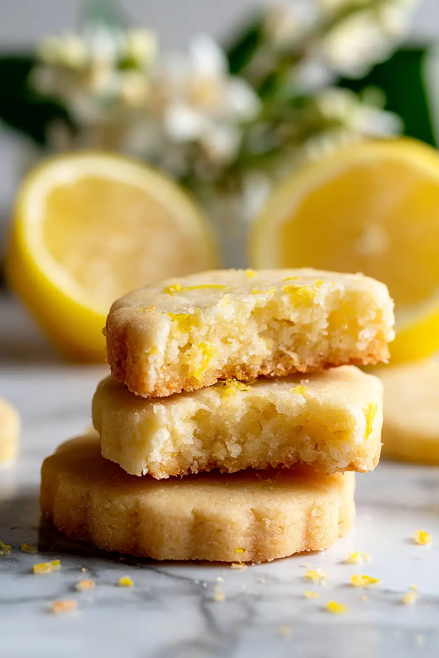 Crispy Lemon Shortbread Cookies - theamazingfood