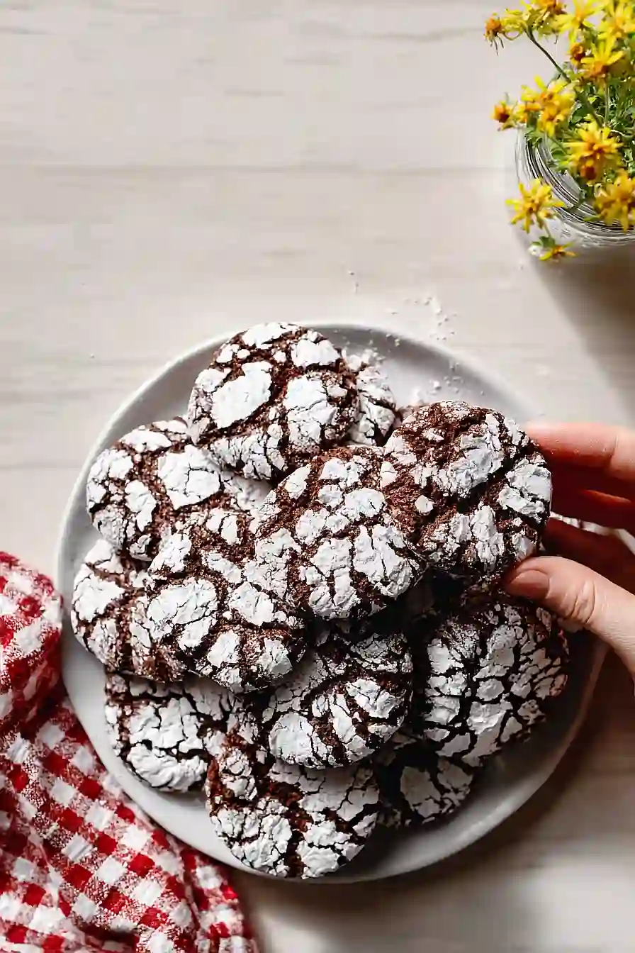 Crispy High Altitude Chocolate Crinkle Cookies - theamazingfood