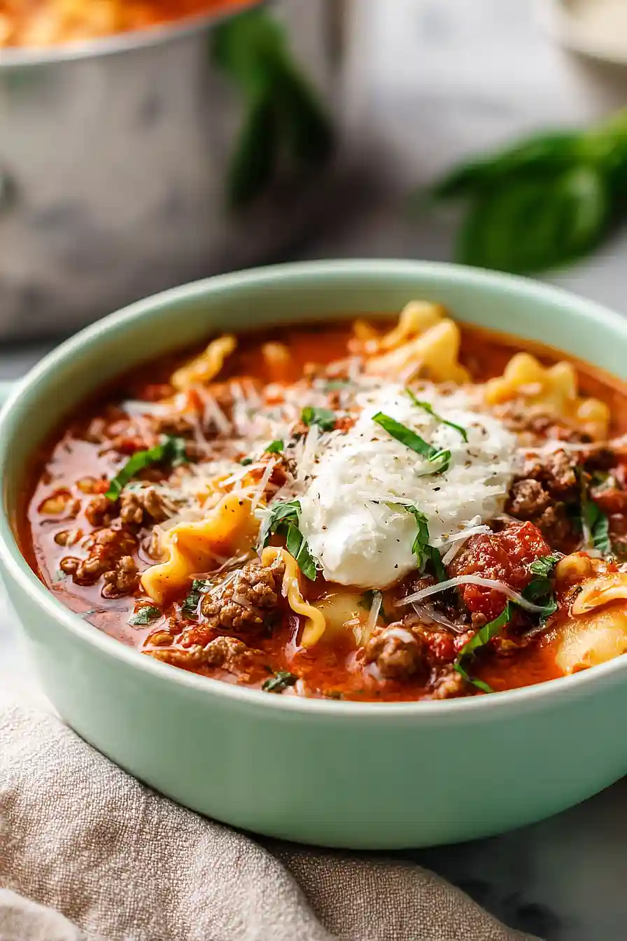 Quick Lasagna Soup for a Crowd - theamazingfood