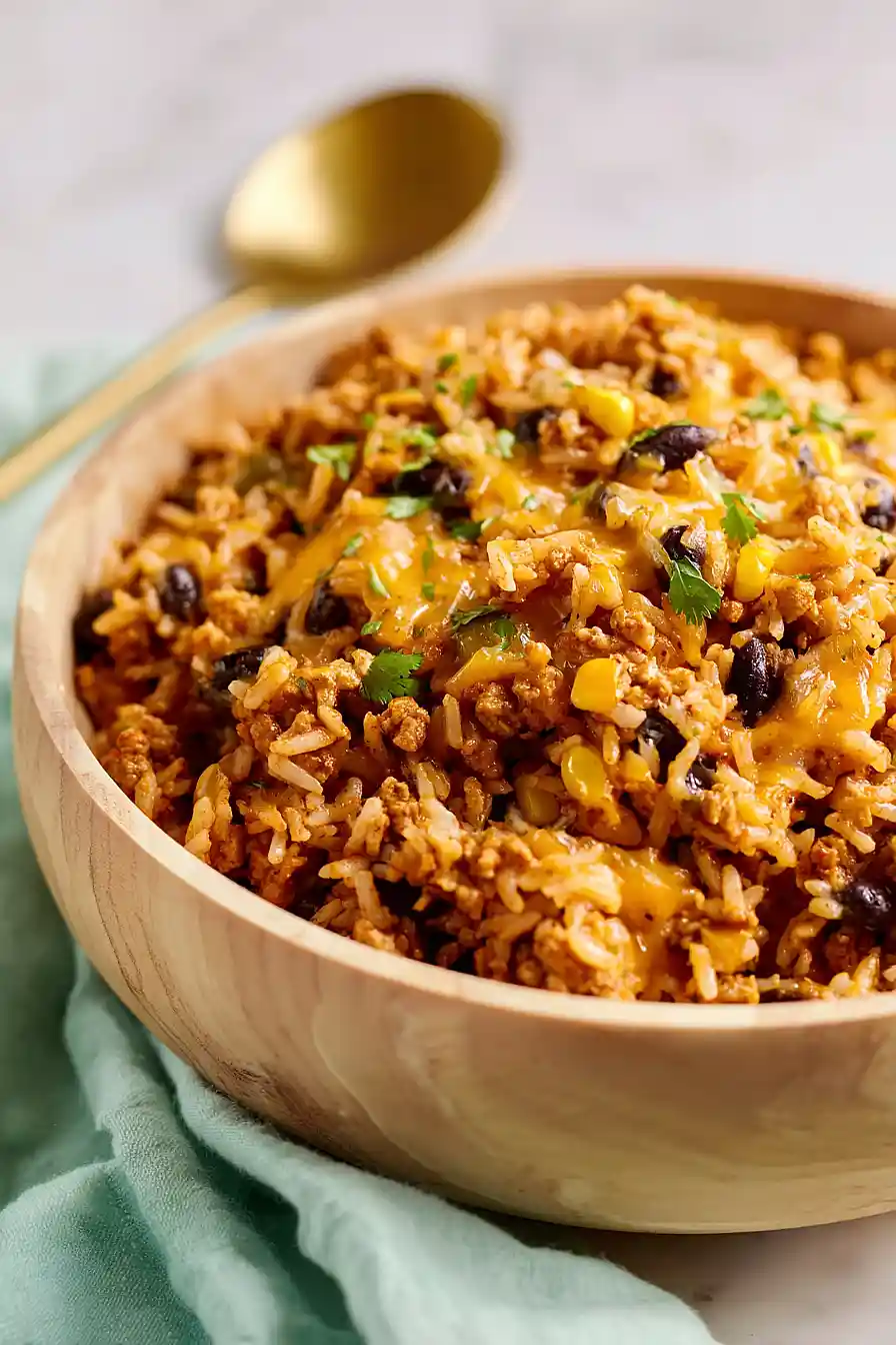 Cheesy Instant Pot Ground Turkey and Rice - theamazingfood