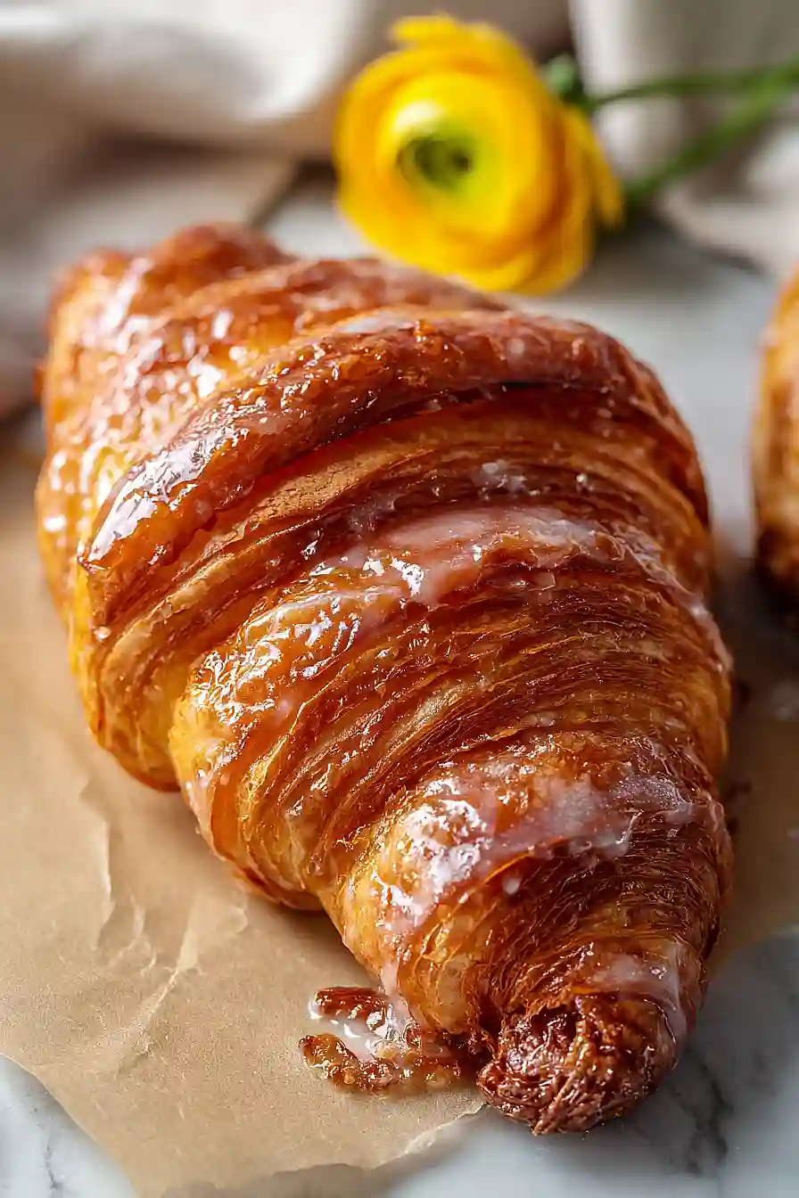 Homemade Glazed Croissant - theamazingfood