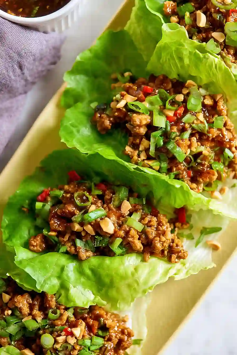 Mouthwatering Ground Turkey Lettuce Wraps with Peanut Sauce ...