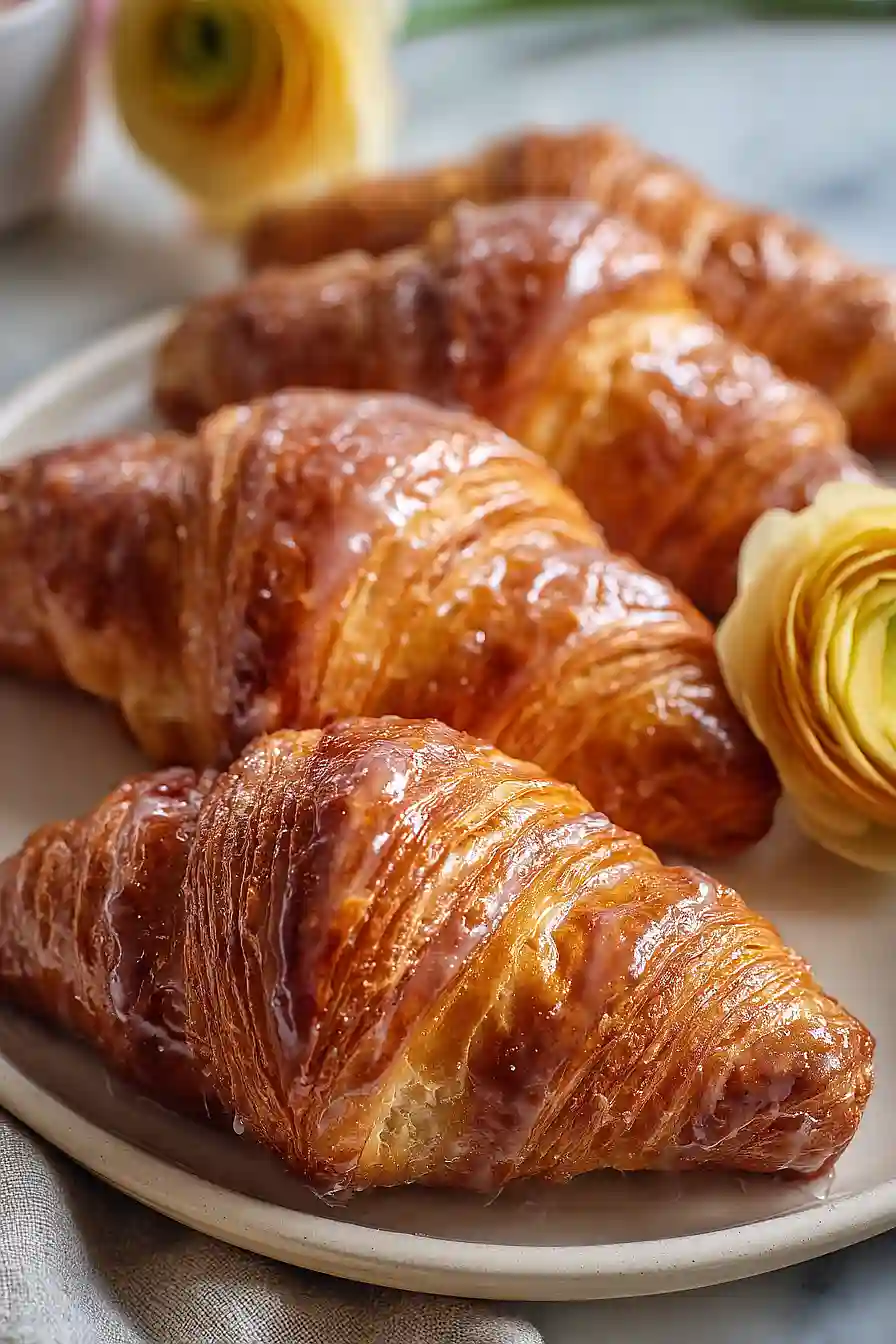 Homemade Glazed Croissant - theamazingfood