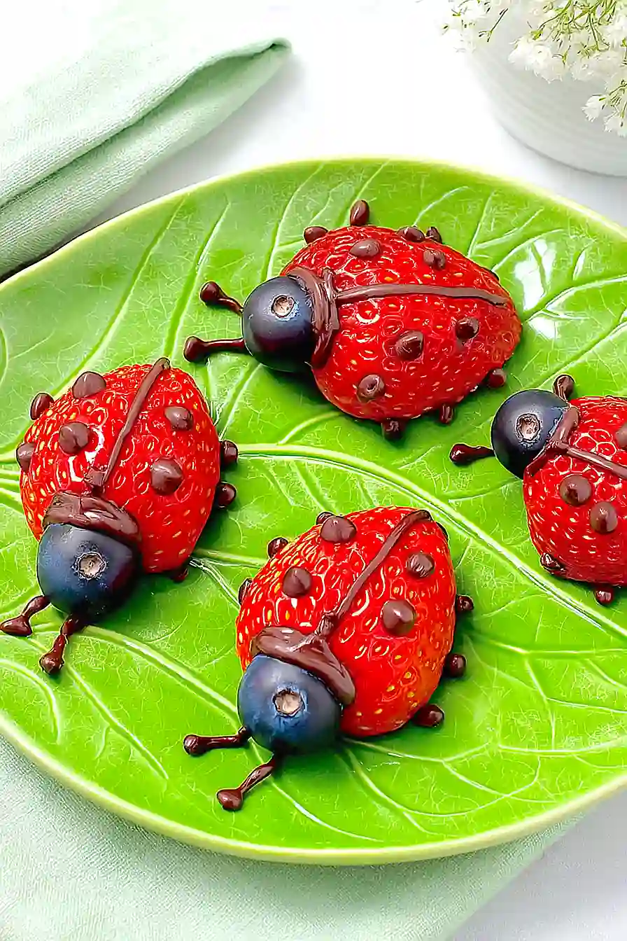 Delicious Chocolate Covered Strawberry Ladybugs - theamazingfood