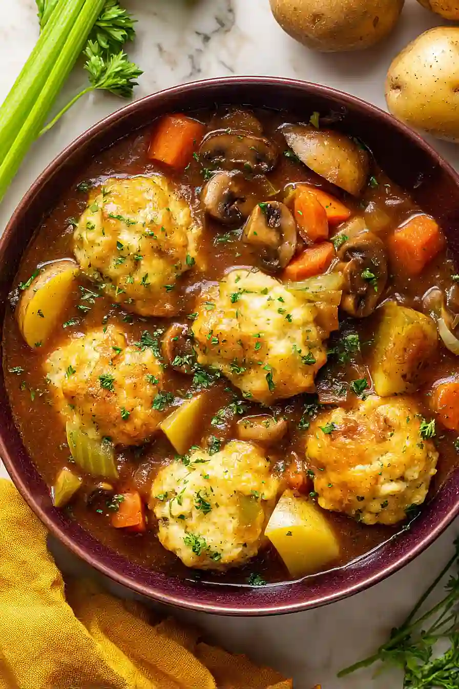 Traditional Vegan Irish Stew with Herb Dumplings - theamazingfood