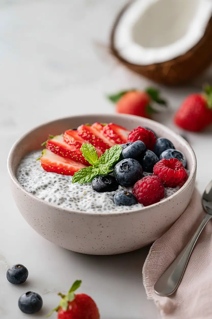 Simple Coconut Chia Seed Pudding - theamazingfood