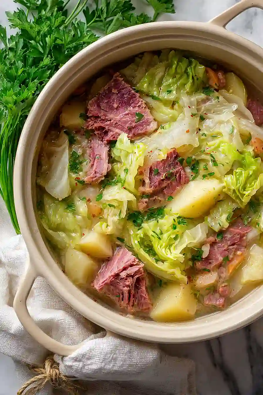 Simple Corned Beef with Cabbage and Potato - theamazingfood