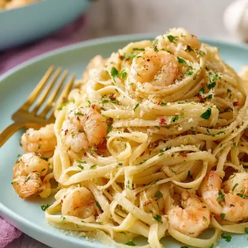 Simple Garlic Shrimp Pasta - theamazingfood
