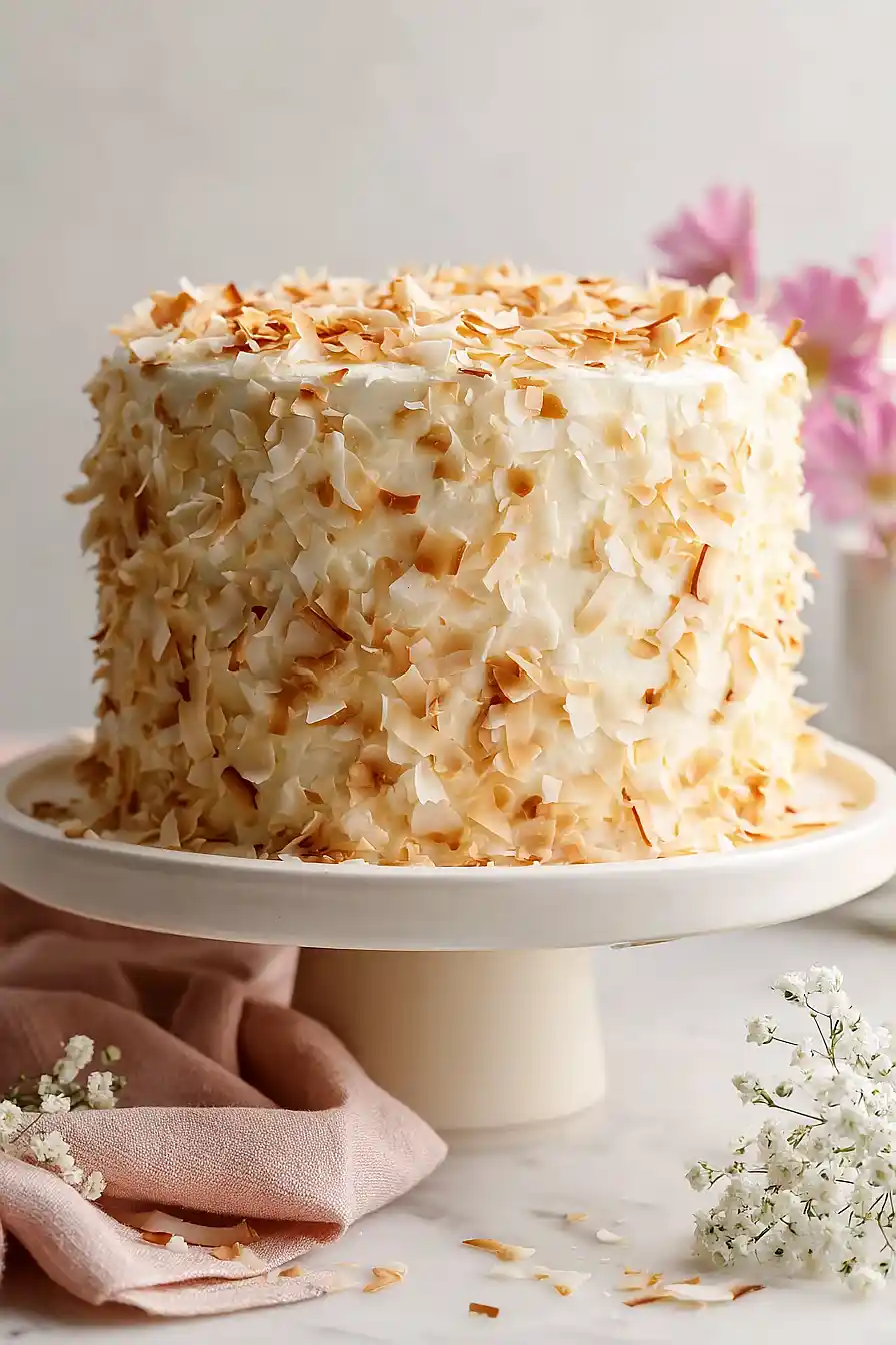 Moist Coconut Layer Cake - theamazingfood
