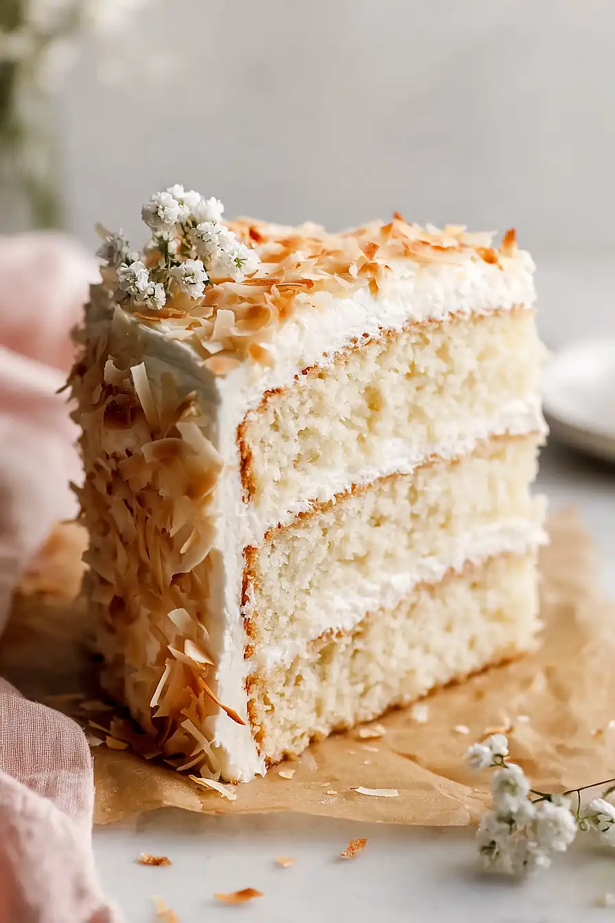 Moist Coconut Layer Cake - theamazingfood