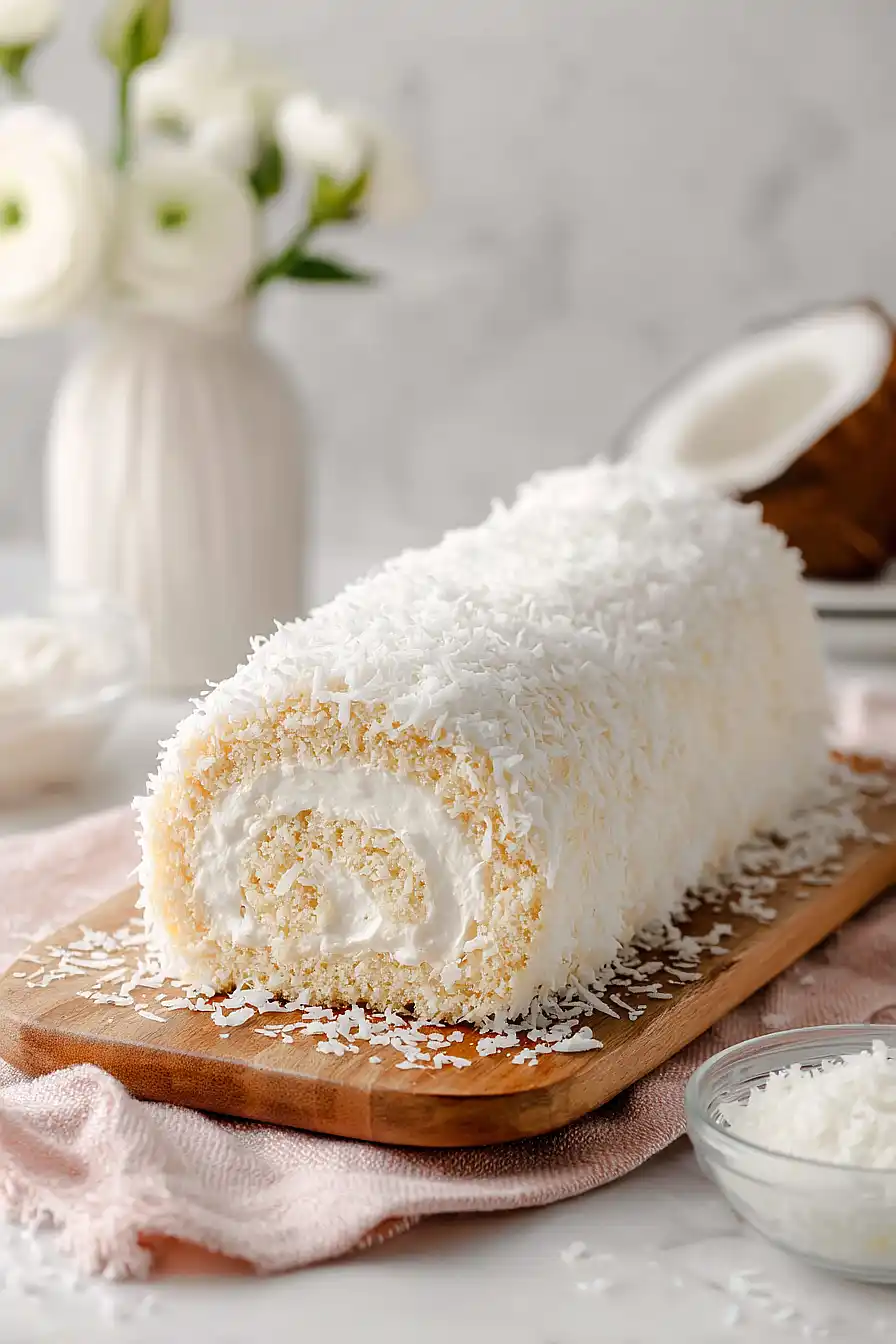 Tasty Coconut Cake Roll - theamazingfood
